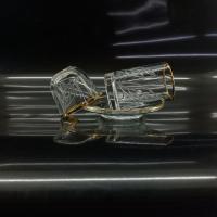 China 18PCS Luxury Glass Tea Cup Set 120g 6 Glass Cups 6 Saucers 6 Cawa Cups With Hand Cutting for sale