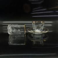 China 18PCS Luxury Glass Tea Cup Set 120g 6 Glass Cups 6 Saucers 6 Cawa Cups With Hand Cutting for sale