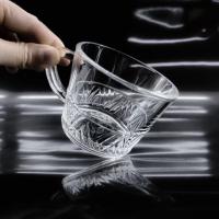 China Set of 6Pcs Modern Glass Tea Cup Shatter resistant Durable Designed for Comfortable Drinking Experience and Easy Cleaning for sale