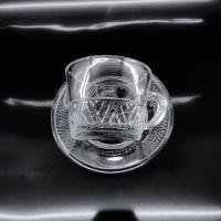 China Transparent Decorative Glass Tea Sets Packageincludes 6 Glass Cups& 6 Saucers Ideal for Serving Tea in Restaurants Hotels and Cafes for sale