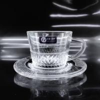 China Transparent Decorative Glass Tea Sets Packageincludes 6 Glass Cups& 6 Saucers Ideal for Serving Tea in Restaurants Hotels and Cafes for sale