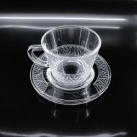 China Transparent Decorative Glass Tea Sets Packageincludes 6 Glass Cups& 6 Saucers Ideal for Serving Tea in Restaurants Hotels and Cafes for sale