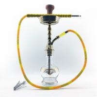 China Golden / Silver Pattern Arabic Hookah Glass Bottles 26cm Height With Hand Applied Decal for sale