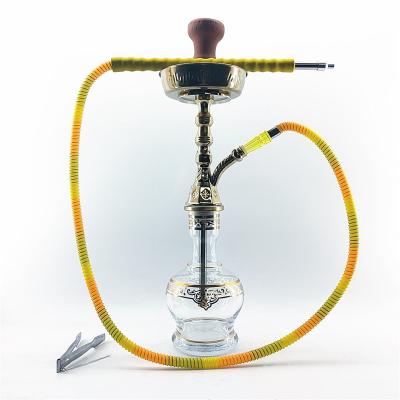 China Golden / Silver Pattern Arabic Hookah Glass Bottles 26cm Height With Hand Applied Decal for sale