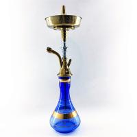 China Modern Zinc Alloy Hookah Glass Bottle With Beautiful Golden Pattern for sale