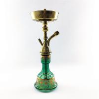 China Smoking Arabic Hookah Glass Bottle With Gold Pattern Decorating for sale
