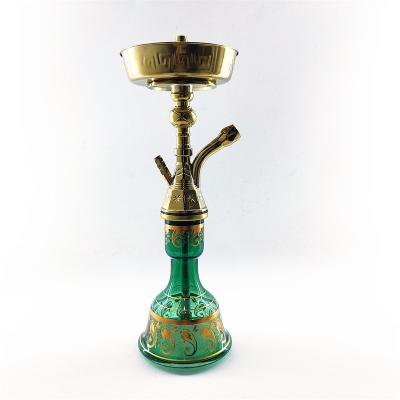China Smoking Arabic Hookah Glass Bottle With Gold Pattern Decorating for sale