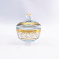 China Crystal Clear Glass Candy Dish Round Shape 5.5cm Depth Storage Candy Holder for sale