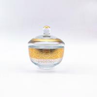 China Home Decorative Glass Candy Bowls Small 10.7cm Height Round Glass Sweet Bowl With Lid for sale