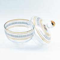 China 230g Clear Glass Sugar Bowl Pot 250ml Capacity For Food Storage Luxry Design for sale