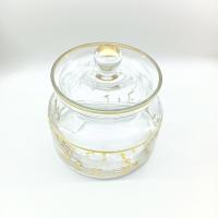 China Medium Size Glass Sugar Bowls 485g Round Glass Bowls With Lids for sale
