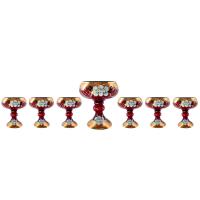China OEM ODM Red Glass Fruit Bowls Unique Lightweight Piled Flower Pattern for sale