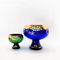 China Blue Glass Fruit Bowls Lightweight Glass Kitchen Tableware Fruit Bowl for sale