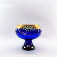 China Blue Glass Fruit Bowls Lightweight Glass Kitchen Tableware Fruit Bowl for sale