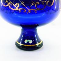 China Blue Glass Fruit Bowls Lightweight Glass Kitchen Tableware Fruit Bowl for sale