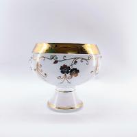 China Modern Large Glass Fruit Bowls With Piled Flower Pattern for sale