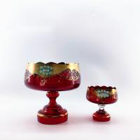 China Daily Decorative Glass Fruit Bowls Piled Flower Pattern Smooth Surface for sale