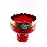 China Daily Decorative Glass Fruit Bowls Piled Flower Pattern Smooth Surface for sale
