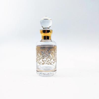 China Glass Arab Perfume Bottle Round Lightweight With Floral Pattern for sale