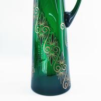 China Elegant Glass Jug Set , Green Glass Jug And Tumbler Set with six glasses / a jug crafted for sale