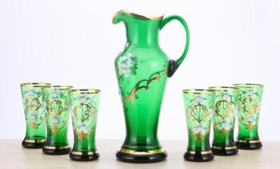 China Glass Jug Set perfect for serving water juice iced tea and other beverages in restaurants hotels and event catering services for sale