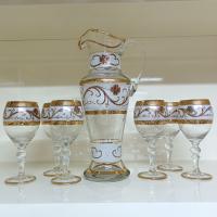 China Glass Jug Set durable heat resistant glass pitchers ideal for serving beverages in restaurants hotels and catering businesses for sale