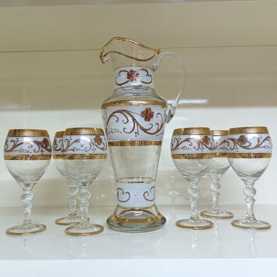China Glass Jug Set durable heat resistant glass pitchers ideal for serving beverages in restaurants hotels and catering businesses for sale