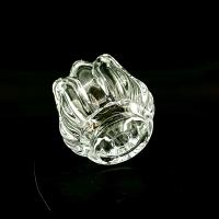 China Round Small Crystal Candle Holders , Clear Glass Dinner Candle Holders 186g for sale