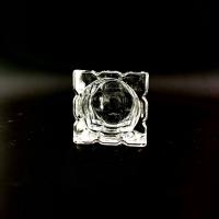 China Transparent Glass Candle Holder with Geometric Design for Small Size Decorative Use for sale