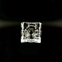 China Transparent Glass Candle Holder with Geometric Design for Small Size Decorative Use for sale