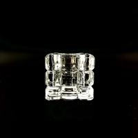 China Transparent Glass Candle Holder with Geometric Design for Small Size Decorative Use for sale
