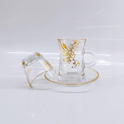 China Elegant Glass Cup Sets with classic styling suitable for serving hot and cold drinks in homes and professional spaces for sale
