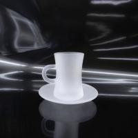 China Set of glass tea cups with lead free crystal construction and decorative floral decals perfect for elegant tea or coffee service for sale