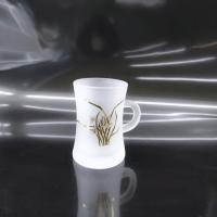 China Set of glass tea cups with lead free crystal construction and decorative floral decals perfect for elegant tea or coffee service for sale
