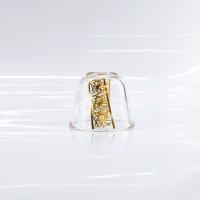 China Lead free Crystal Decorative Glass Cups 65ml 2.2oz With Decal for sale