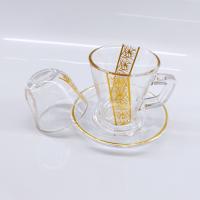 China Lead free 36 piece glass cup sets combining crystal transparency and sturdy design ideal for showcasing rich amber hues of Arabic tea and coffee for sale