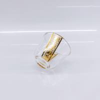China Lead free Crystal Decorative Glass Cups 65ml 2.2oz With Decal for sale