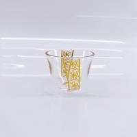 China Lead free Crystal Decorative Glass Cups 65ml 2.2oz With Decal for sale
