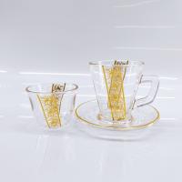 China Lead free 36 piece glass cup sets combining crystal transparency and sturdy design ideal for showcasing rich amber hues of Arabic tea and coffee for sale