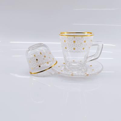 China Glass Cup Sets Featuring 36 Piece Collection with Smooth Non Porous Surface Easy to Clean by Hand or Dishwasher with Elegant Gold Trim for sale