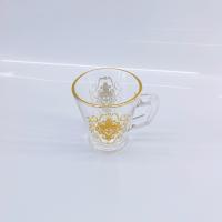 China Glass Cup Sets Including 12 Tea Glasses 12 Saucers and 12 Coffee Cups with Gold Rim Design Crafted from Lead Free Glass for sale