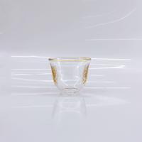 China Ornate Golden Decal CAWA Cups 6 Pack Heat Resistant Glass Cups Sets For Tea / Coffee for sale