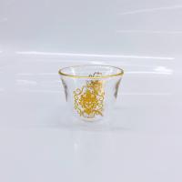 China Ornate Golden Decal CAWA Cups 6 Pack Heat Resistant Glass Cups Sets For Tea / Coffee for sale