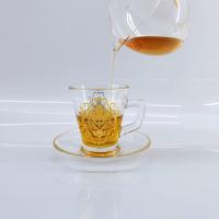 China Elegant Glass Cups with smooth surface and gold rim perfect for cultural celebrations hospitality events and daily elegant for sale
