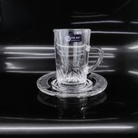 China Glass Cup Sets 12pcs Set 6pcs Turkish Cups 6pcs Saucers Featuring 54mm Mouth Outer Diameter and 133ml Capacity per Cup Suitable for Daily Beverage Serving for sale