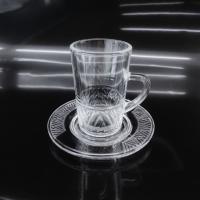 China Glass Cup Sets 12pcs Set 6pcs Turkish Cups 6pcs Saucers Featuring 54mm Mouth Outer Diameter and 133ml Capacity per Cup Suitable for Daily Beverage Serving for sale