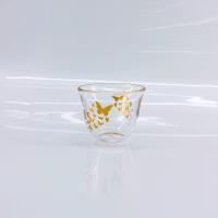 China Transparent Ecofriendly 18 Piece Set Glass Tea Cups Heat Resistant Durable Butterfly Design for sale