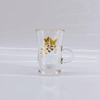 China Transparent Ecofriendly 18 Piece Set Glass Tea Cups Heat Resistant Durable Butterfly Design for sale