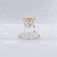 China 165g Glass Tea Cups Ecofriendly True Height 9cm Stylish Transparent Cups 18 Pcs Set for sale