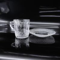 China 12 PCS Glass Cup Sets Included 6 145ML Clear Glass Tea Cups and 6 Saucers  Ideal Glassware for Hotels Restaurants and Catering Services for sale